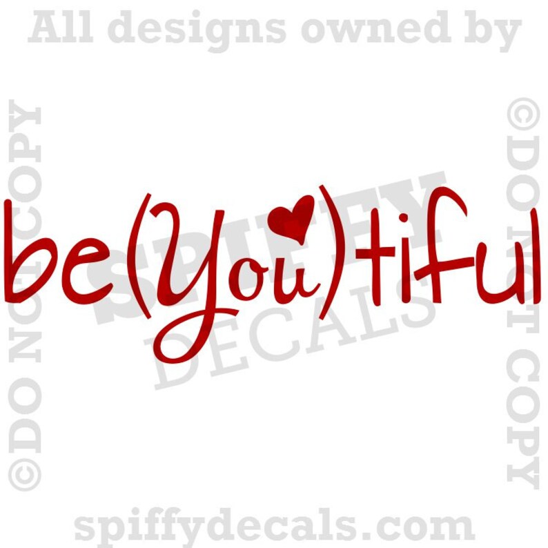Be YOU Tiful Quote Removable Vinyl Wall Decal - Etsy