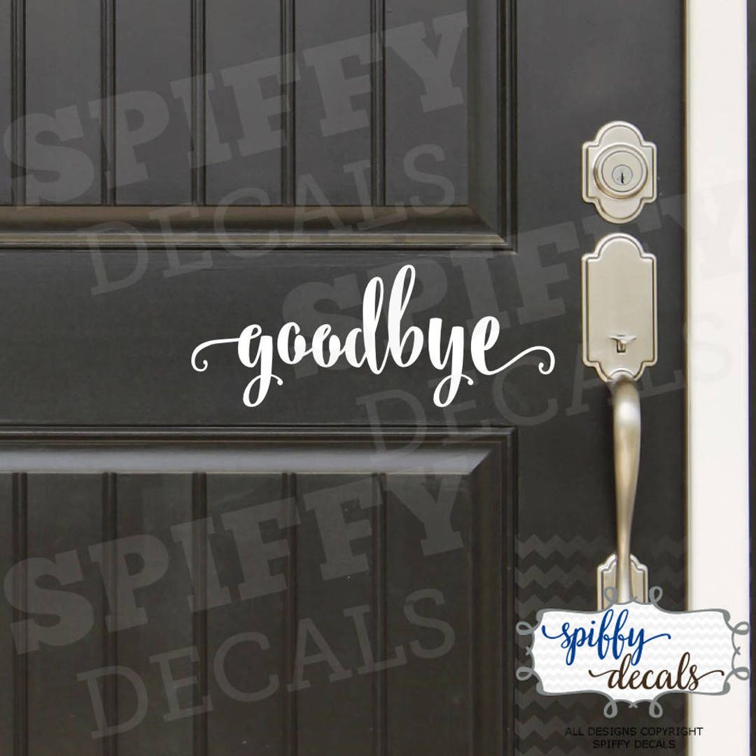 Goodbye Hello Front Door Wall Decal Vinyl Sticker Decor Entrance Way ...