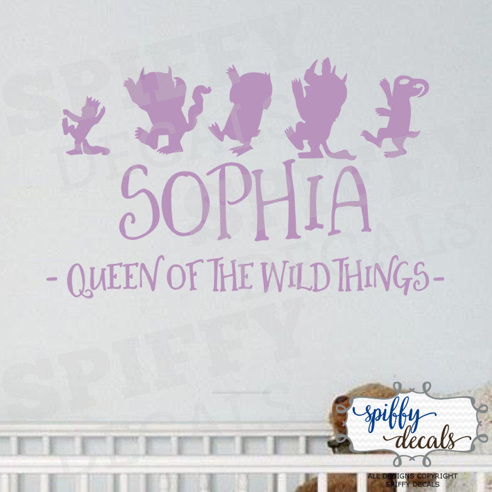 Where the Wild Things Are Wall Name Decal Vinyl Sticker Quote Boy Girl ...