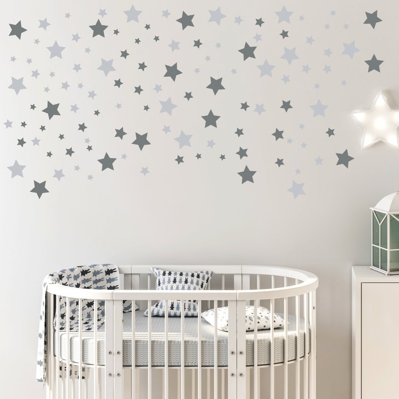 Star Wall Decals - Set of 220+ Stars, 2 Color Star Decals - Vinyl ...
