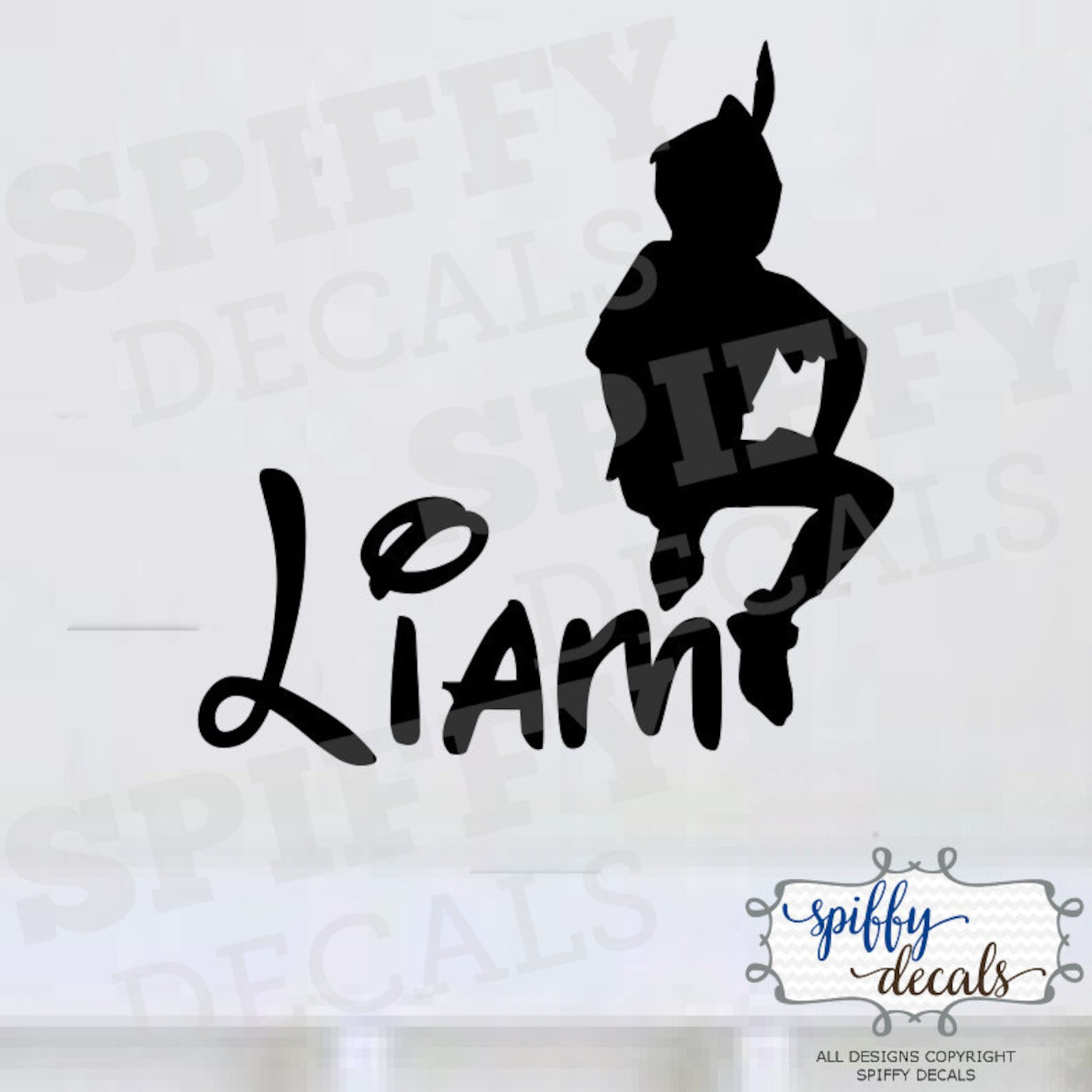 Peter Pan Personalized Name Custom Vinyl Wall Decal Decor - Etsy