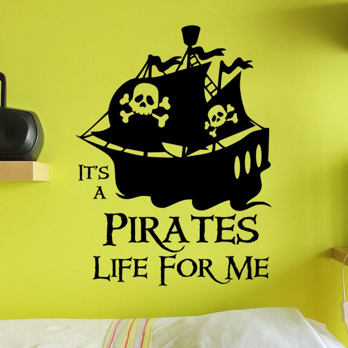 It's a Pirates Life for Me Pirate Ship Skull Vinyl Wall - Etsy