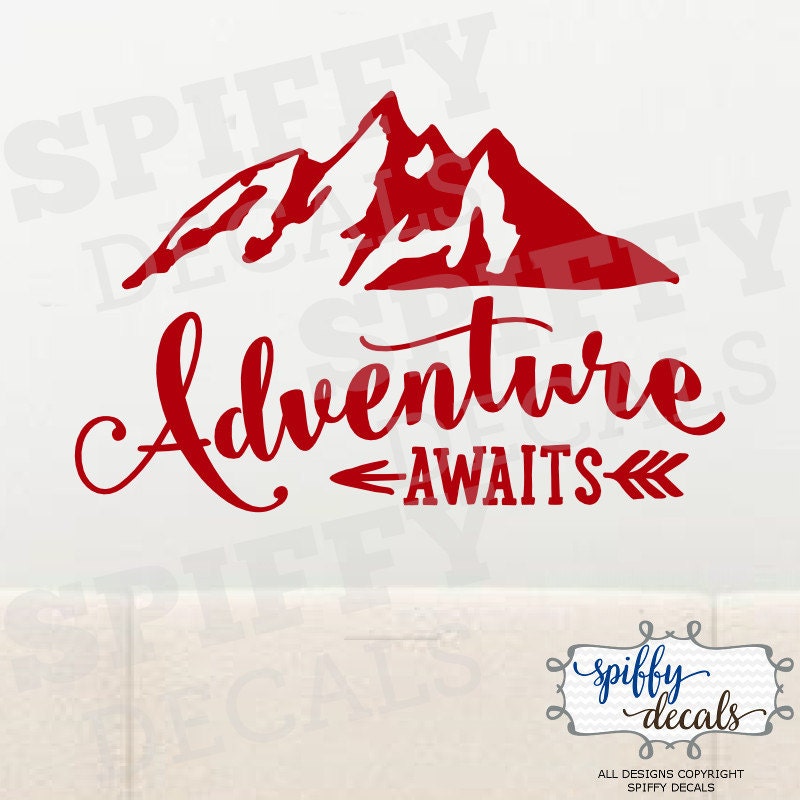 Adventure Awaits Wall Decal Vinyl Sticker Quote Travel With | Etsy