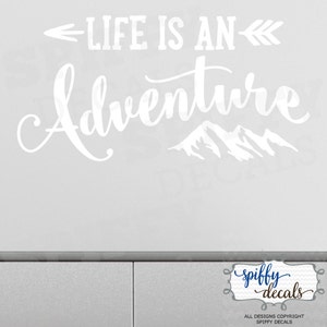 Life is an Adventure Wall Decal Vinyl Sticker Quote Travel With Arrow ...