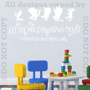 Let the Wild Rumpus Start Where the Wild Things Are Wall Decal Vinyl ...