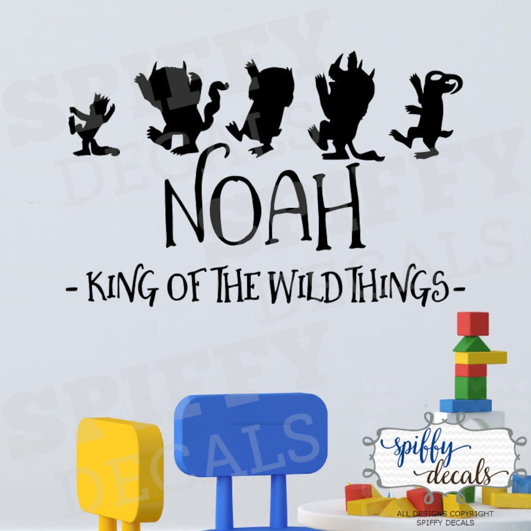 Where the Wild Things Are Wall Name Decal Vinyl Sticker Quote Boy Girl ...