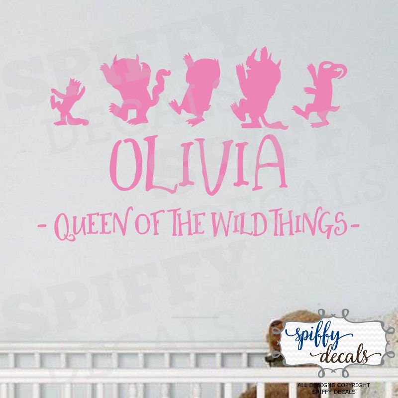 Where the Wild Things Are Wall Name Decal Vinyl Sticker Quote | Etsy