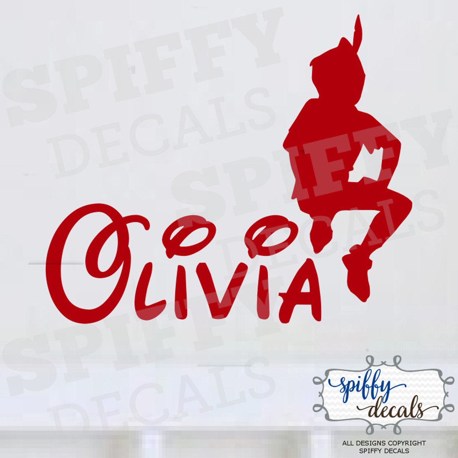 Peter Pan Personalized Name Custom Vinyl Wall Decal Decor - Etsy