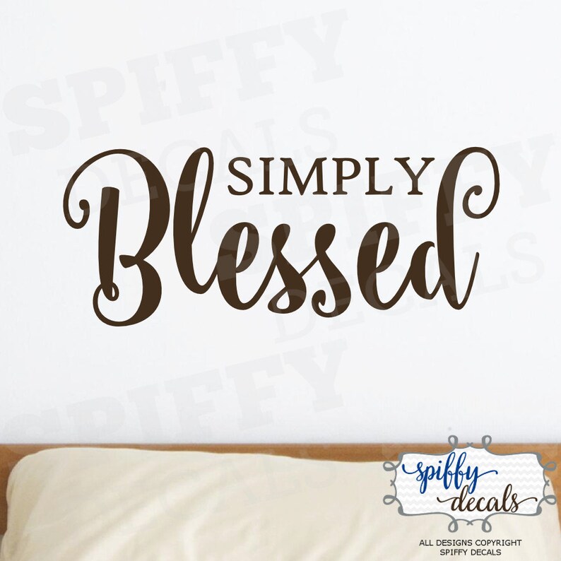 Simply Blessed Wall Decal Vinyl Sticker Quote Decor - Etsy