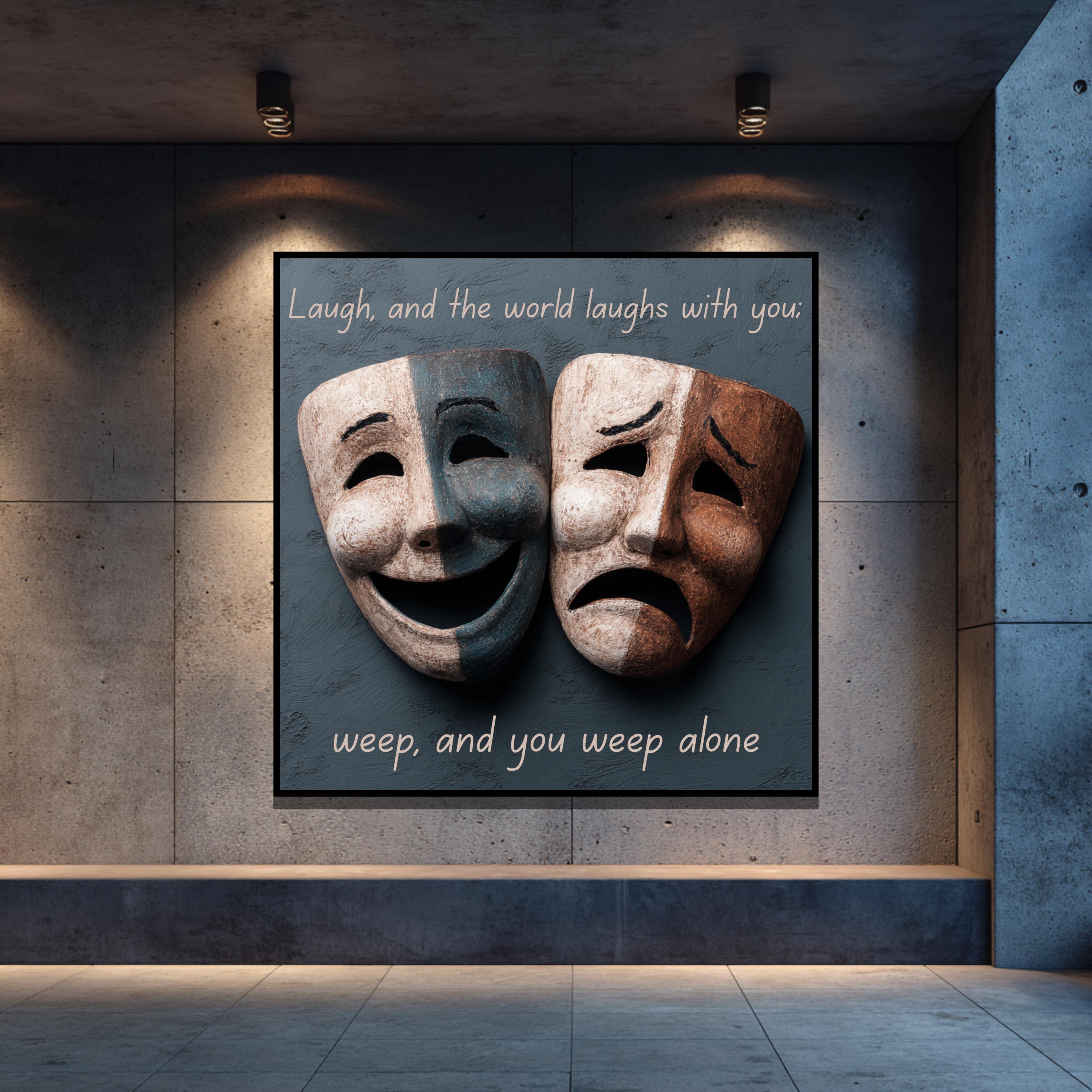 Laughing Crying Masks Motivational Print (digital Download) - Etsy