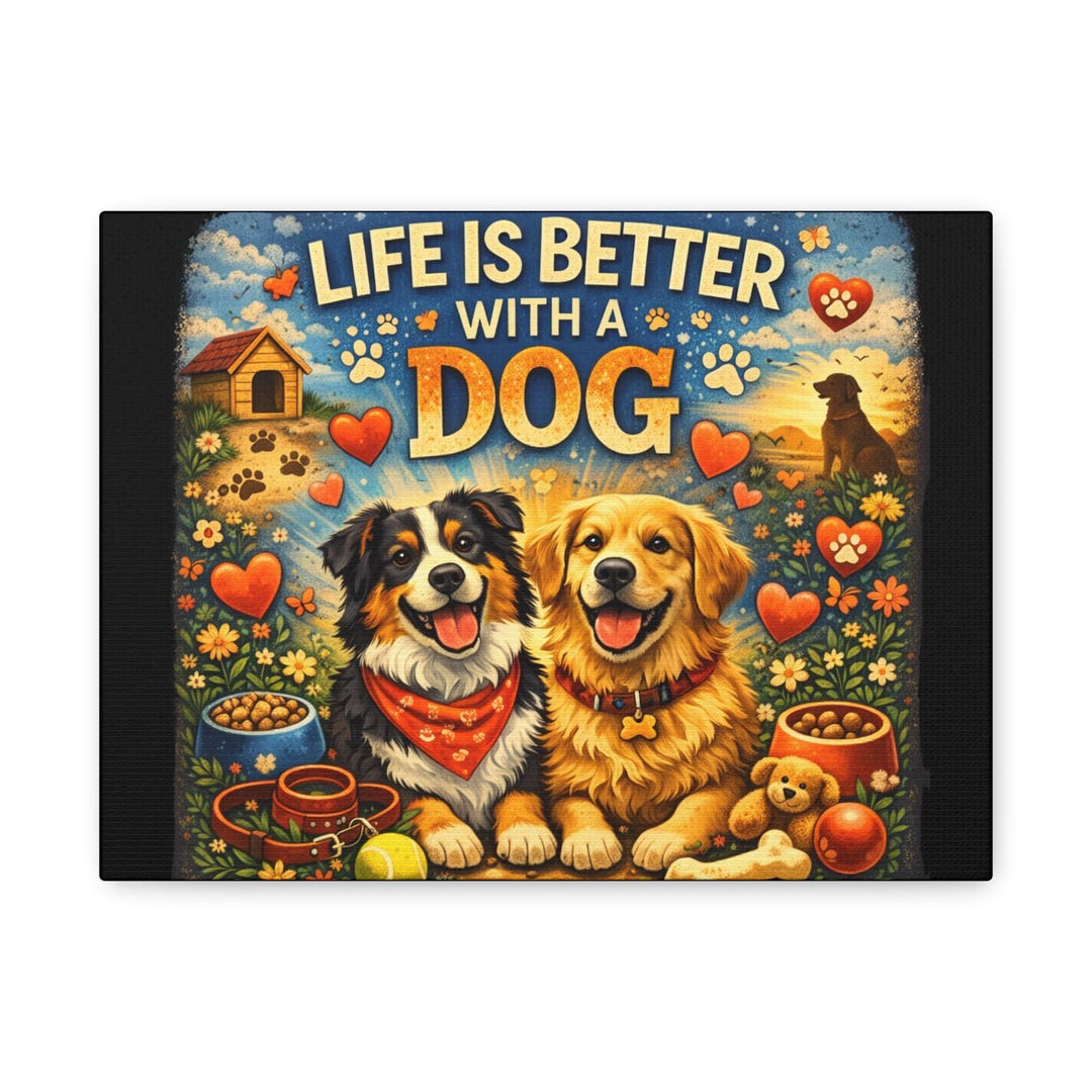 Life is Better With a Dog Canvas - Etsy