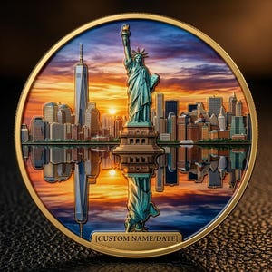 Statue of Liberty Commemorative Coin, Personalized New York Souvenir ...