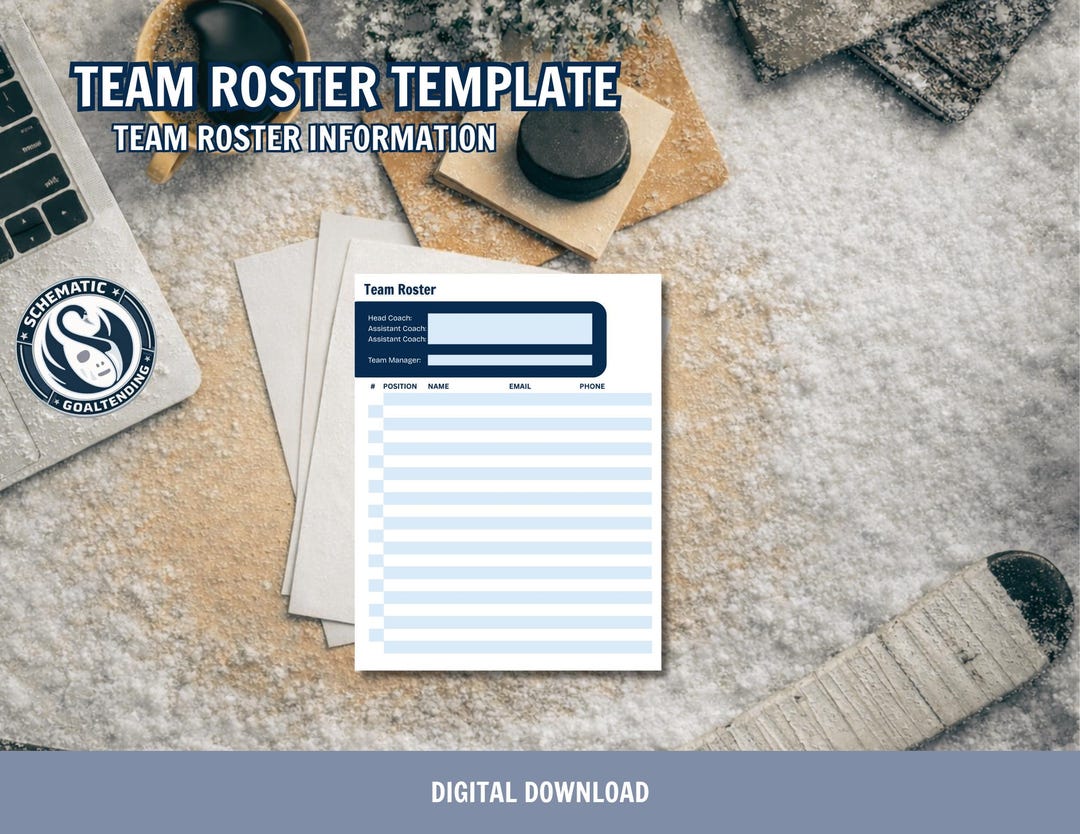 Youth Hockey Roster Template – Team Contact Sheet - Etsy