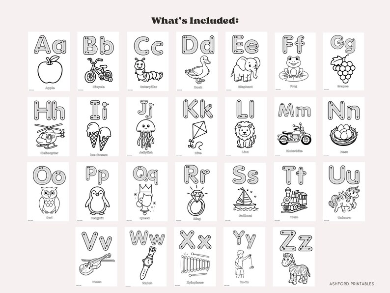 Alphabet Tracing and Colouring Pages for Kids | A-Z Letter Worksheets ...