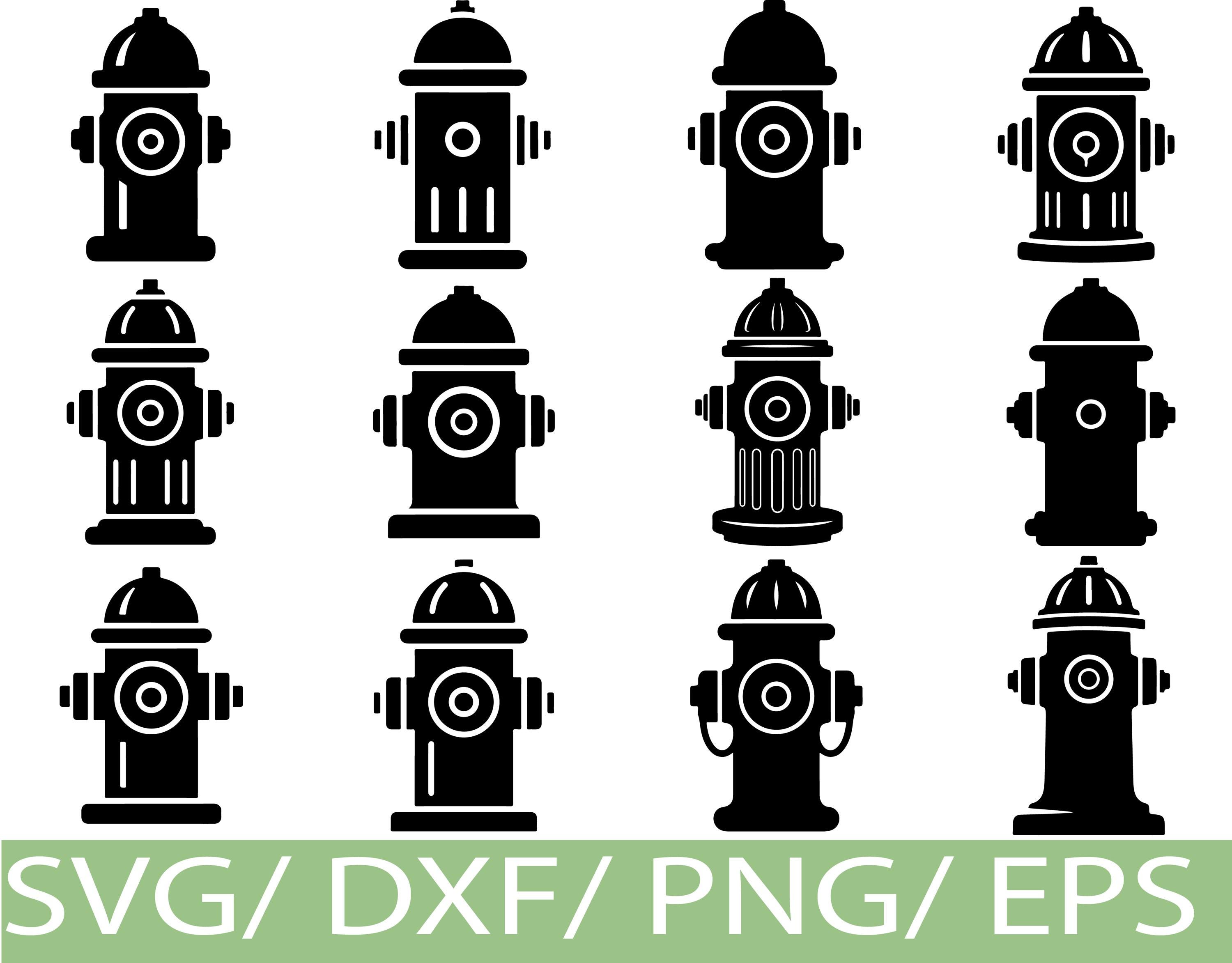 Fire Hydrant SVG Silhouette Bundle | City Street Water Hydrant Icon Set ...