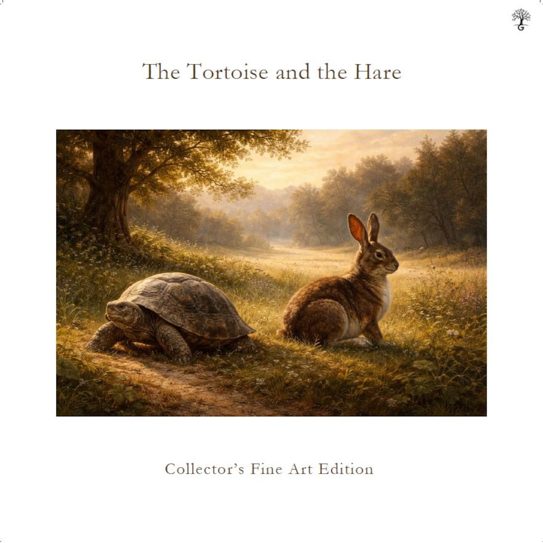 The Tortoise and the Hare Fine Art Storybook | Vintage Aesop’s Fable ...