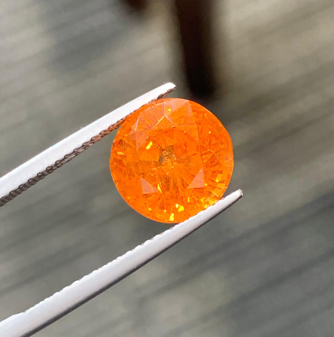 5.98carats Fanta Orange Round Shape Spessartite Garnet Loose Gemstone ...