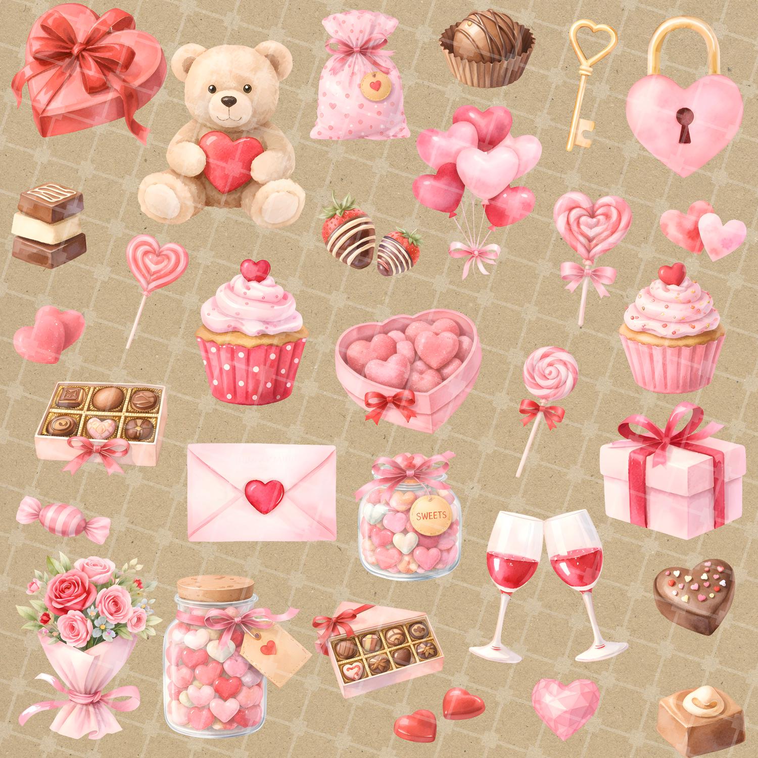 Valentines Clipart Pack No.1 - 30 PNG Images W/ Transparent Backgrounds ...