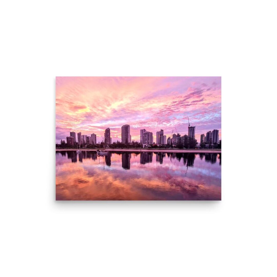 Southport Broadwater Photography Print – Pink Sunrise Reflection ...