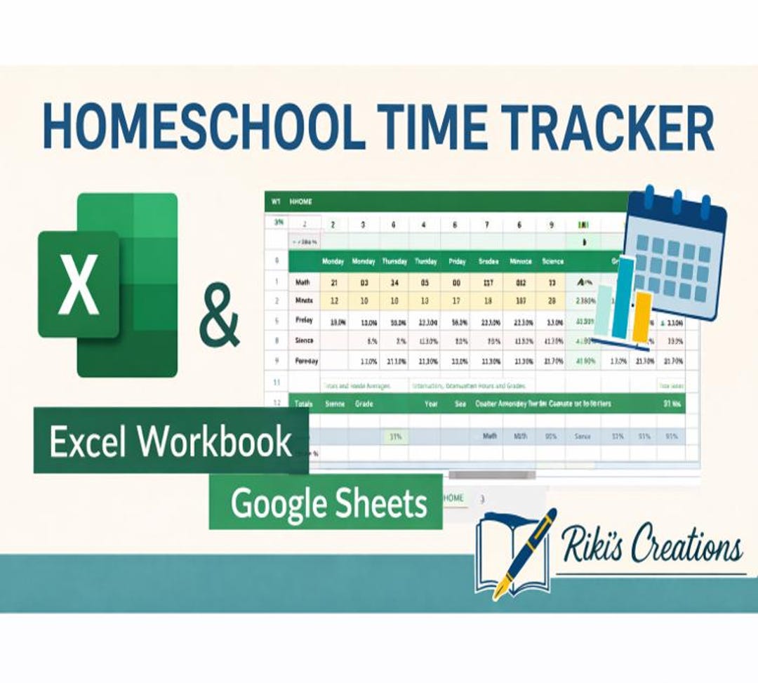 Homeschool Time and Grade Tracker | Weekly Log, Subject Hours ...