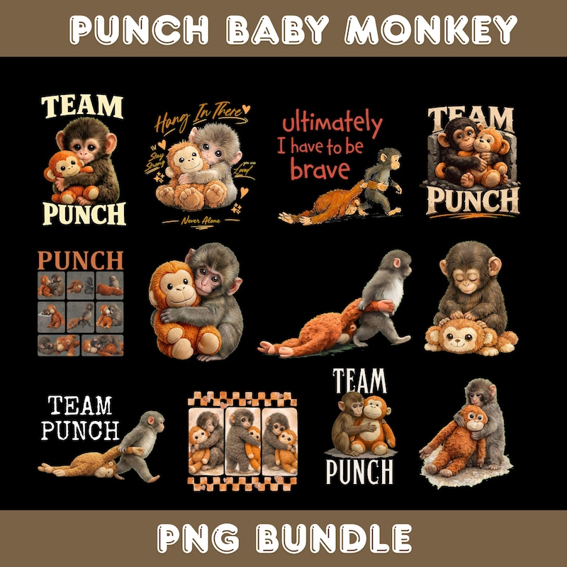 Punch the Monkey Stickers - Etsy