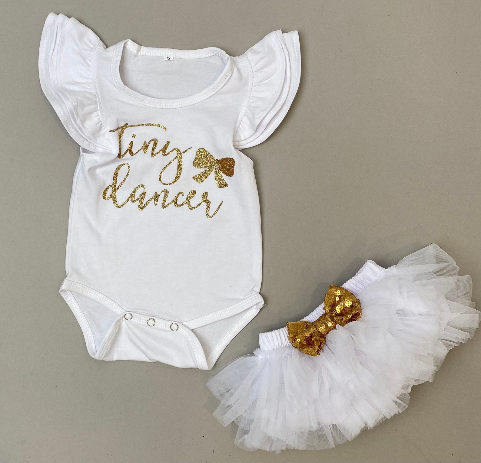 Tiny Dancer Tutu Leotard in Silver or Gold Glitter Ballet - Etsy