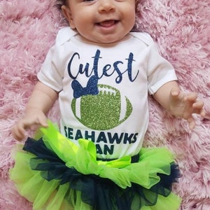 TEAM COLORS Baby Girl Ruffle Bottom Tutu Bloomer & Headband Set in Navy ...