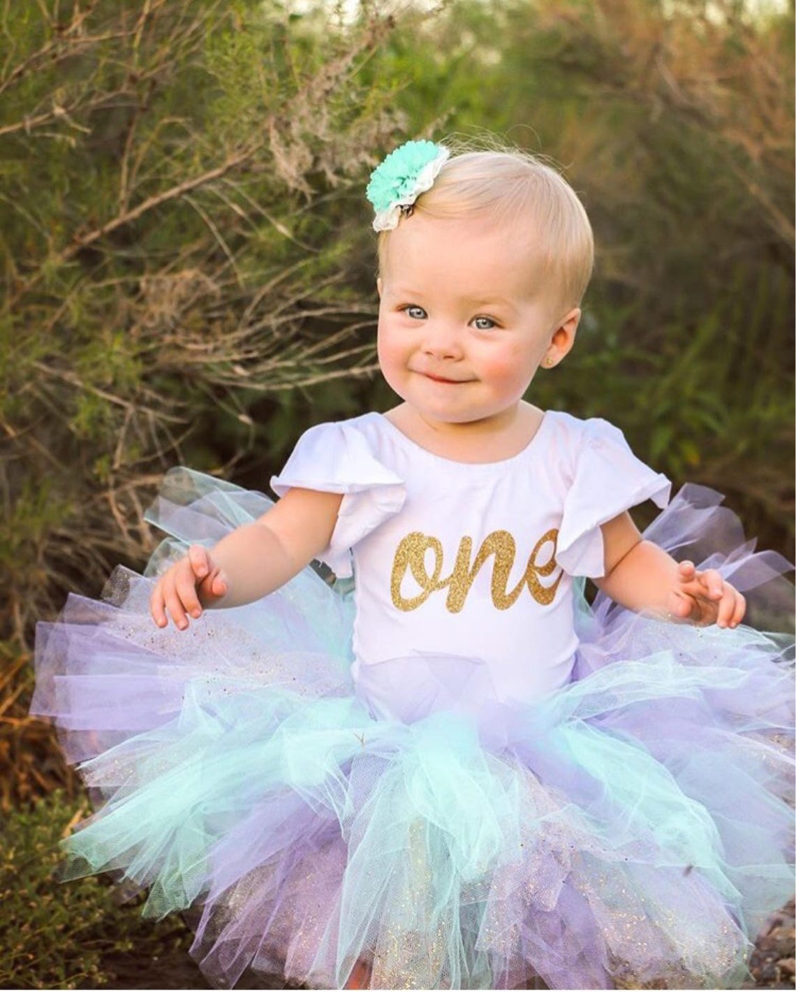 Vintage Pink First Birthday "one" Flutter Sleeve Leotard in Gold or ...