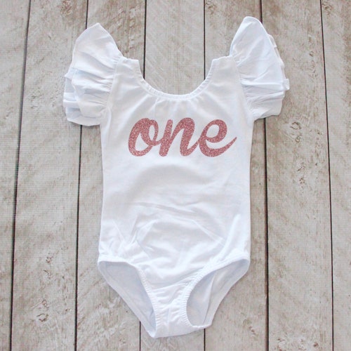Vintage Pink First Birthday one Flutter Sleeve - Etsy