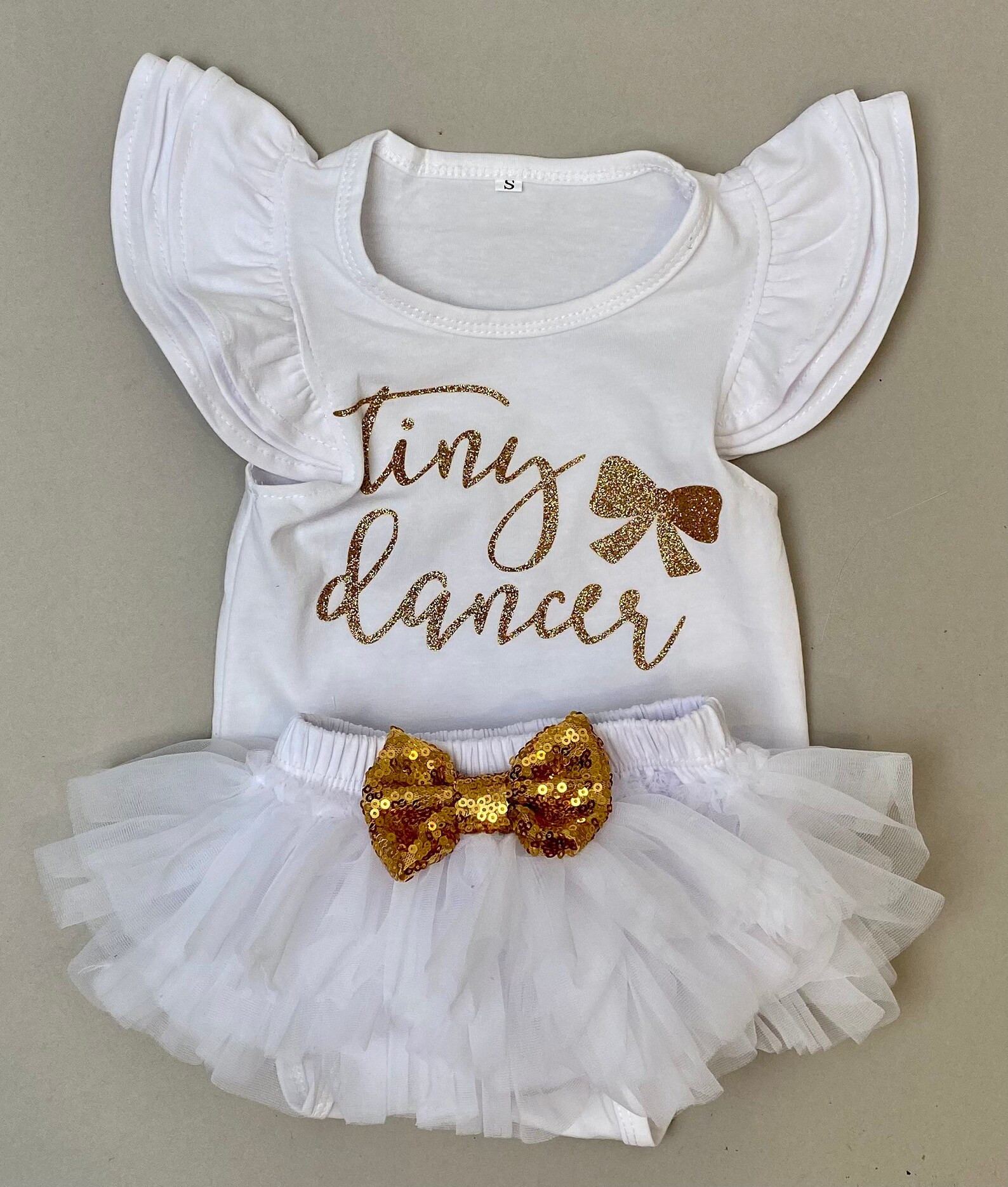 Tiny Dancer Tutu Leotard in Silver or Gold Glitter Ballet - Etsy