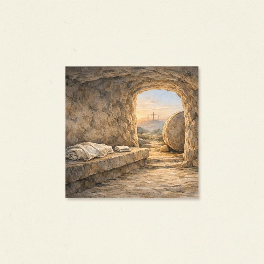 Empty Tomb Watercolor Digital Download | Easter Christian Gift ...