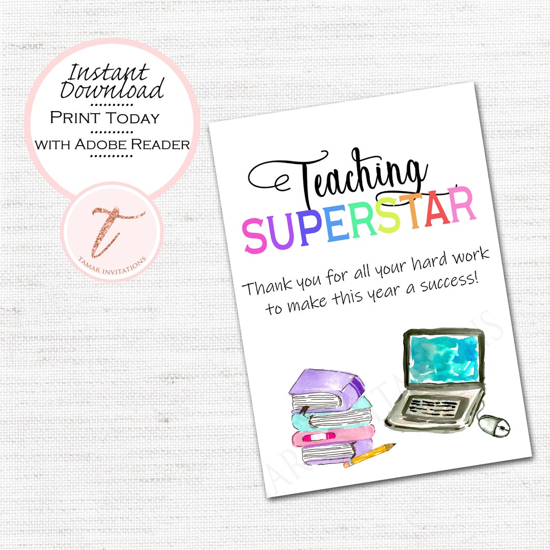 Digital Teacher Thank You Card - Virtual Teaching Appreciation Card ...