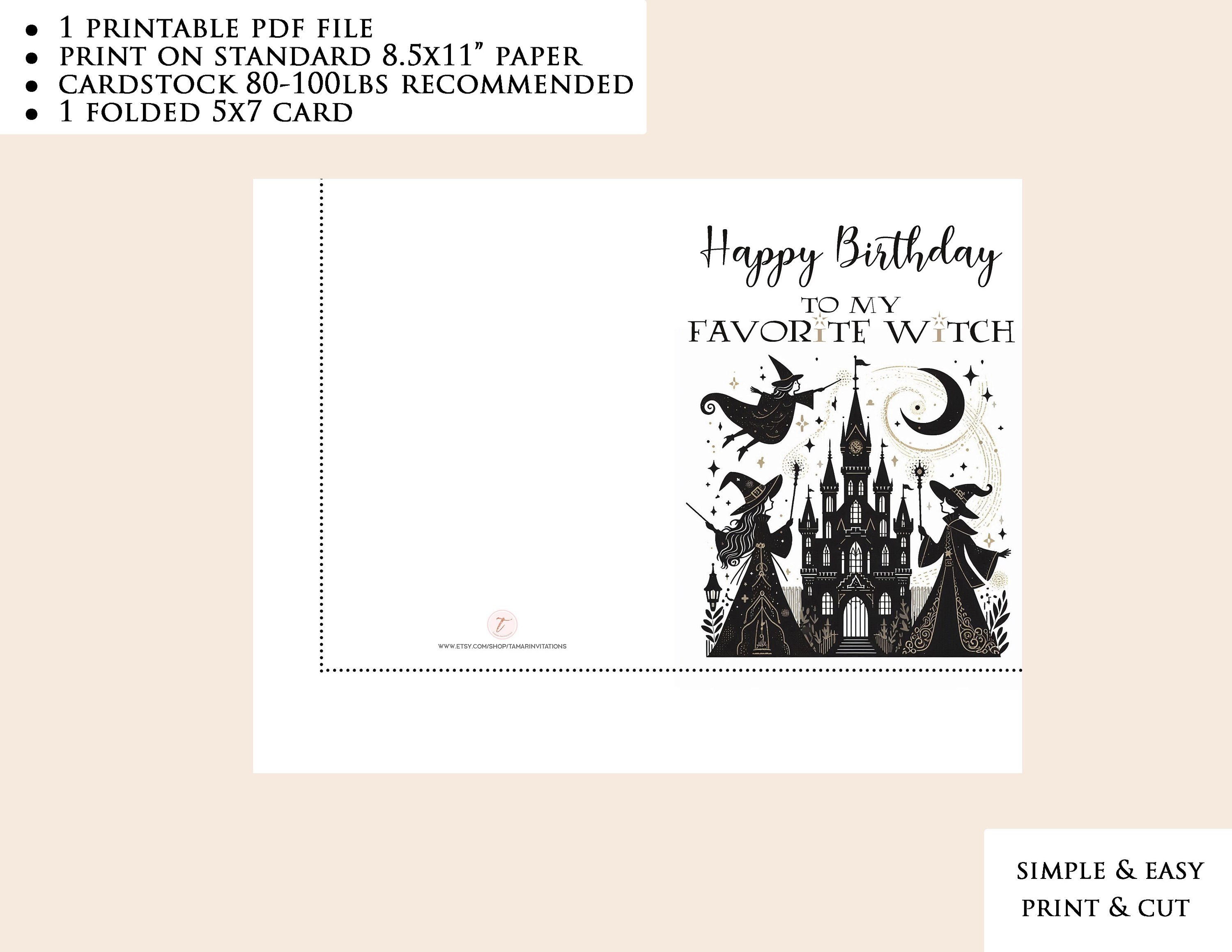 Digital Birthday Card - Happy Birthday to My Favorite Witch - Have A ...