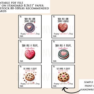 PRINTABLE Cookie Valentine Cards Kids Valentine's Day Cards School ...