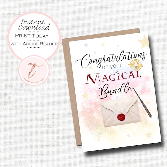 Printable Card - Magical Bundle- Congratulations Baby, Baby Shower ...