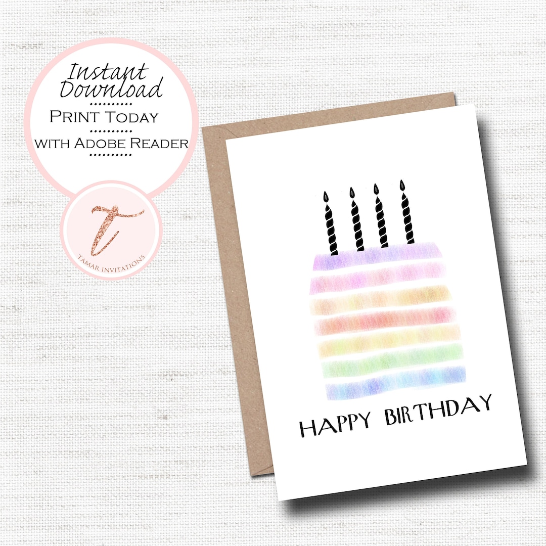 Digital Birthday Card, Birthday Cake, Modern Birthday, Layer Cake ...