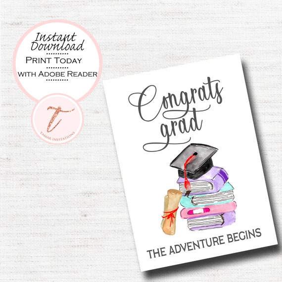 PRINTABLE Graduation Card, Happy Graduation Card, Class of 2022, School ...