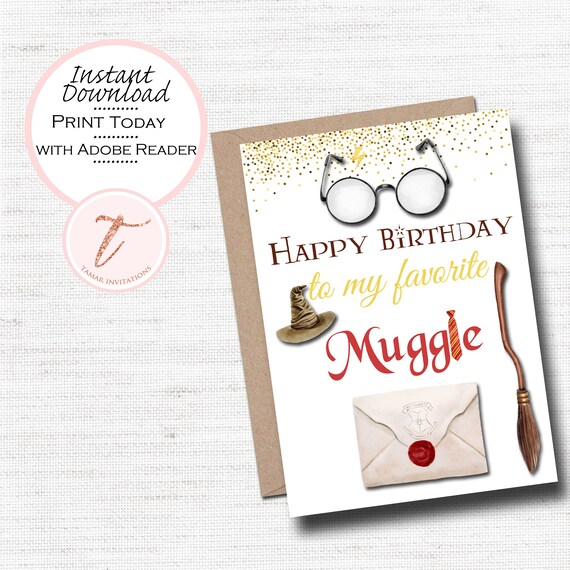 Printable Birthday Card - Have A Magical Birthday - Wizard & Witches ...