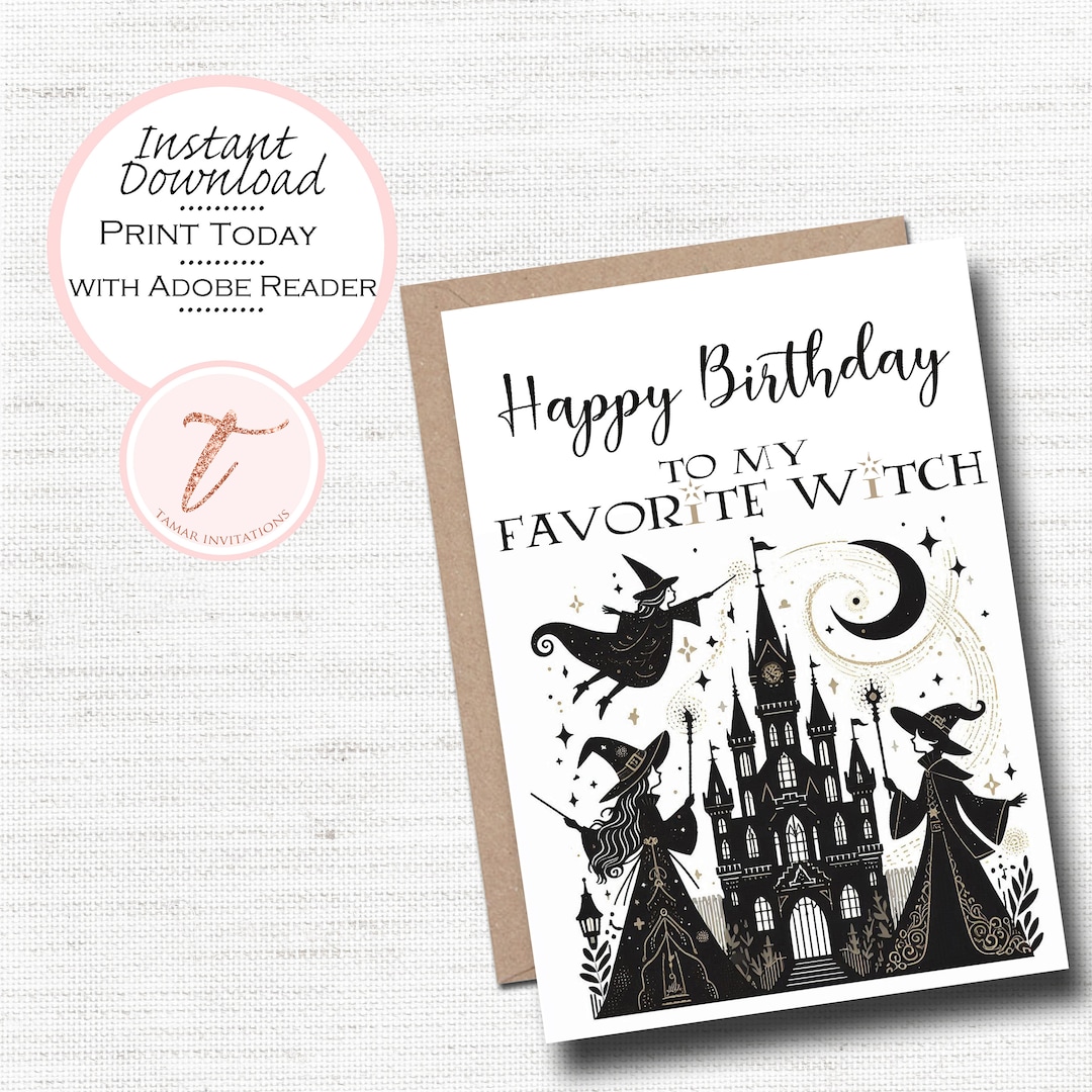 Digital Birthday Card - Happy Birthday to My Favorite Witch - Have A ...