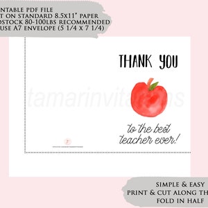 Digital Teacher Thank You Card - Teacher Appreciation Card - Teacher ...