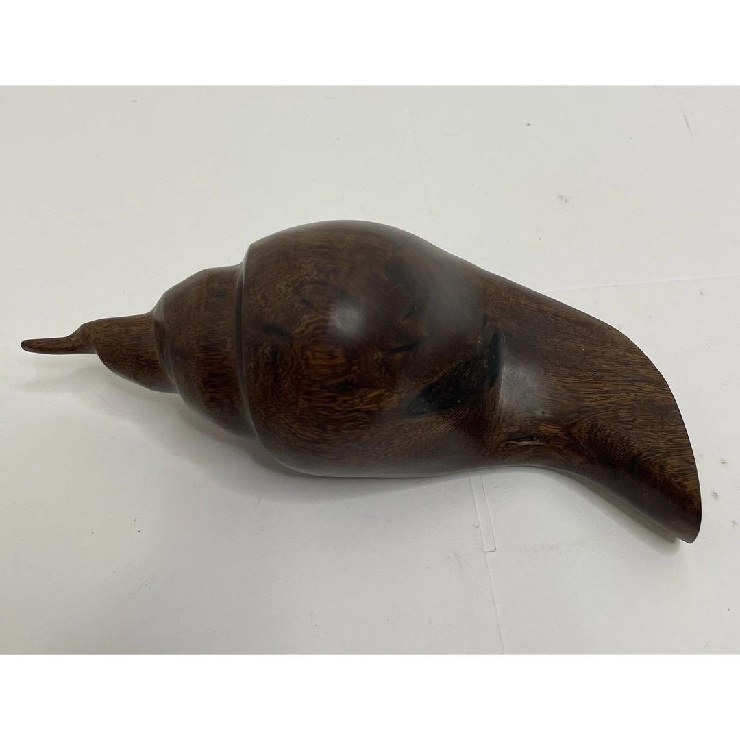 Vintage Hand Carved Ironwood Conch Sea Shell Nautical Beach MCM Wood ...