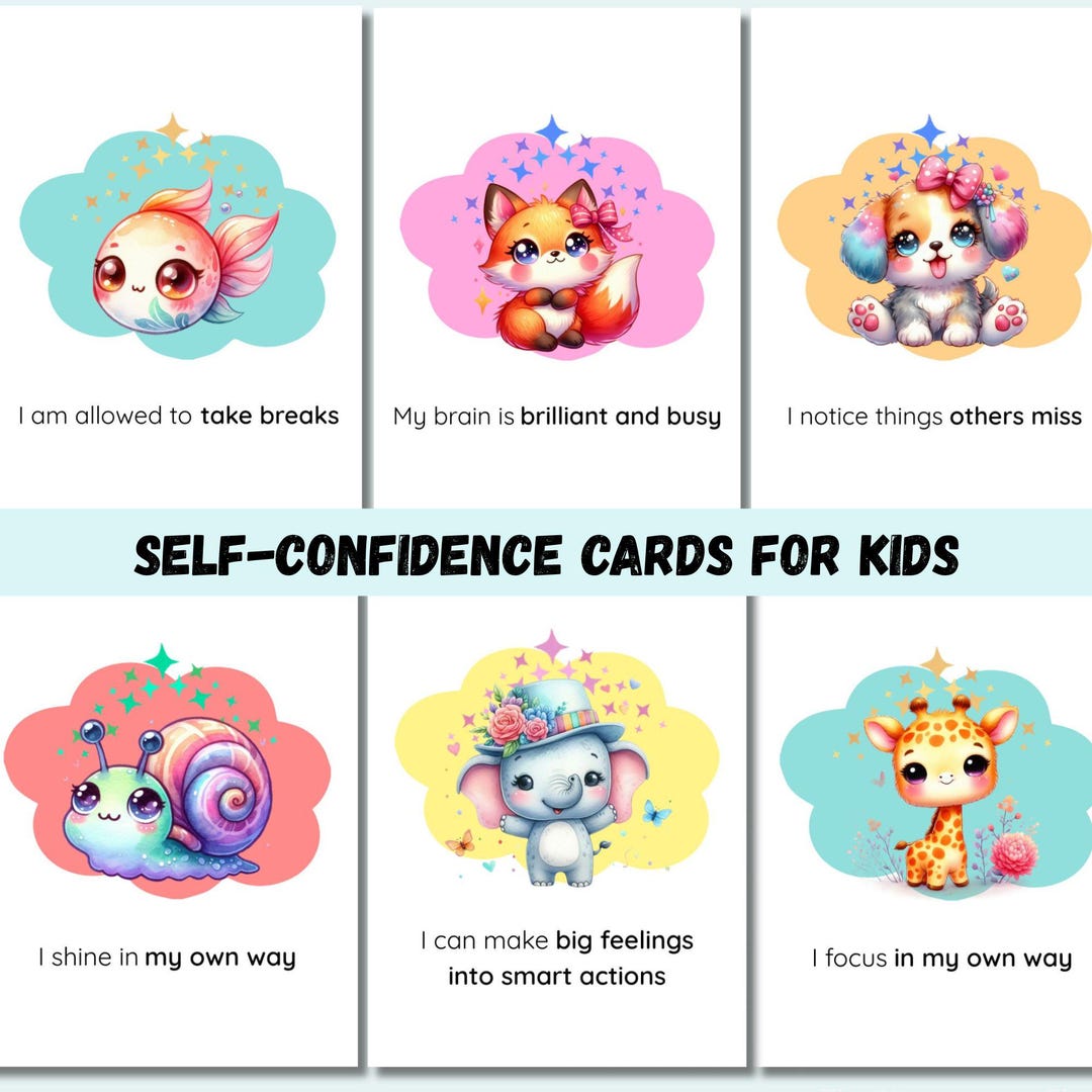 ADHD Confidence Cards for Kids, Neurodivergent Emotional Support ...