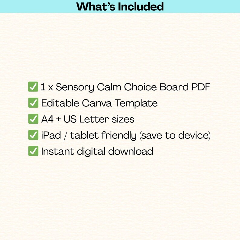 Calm Down Choice Board for Kids | Editable Canva Template | ADHD Autism ...