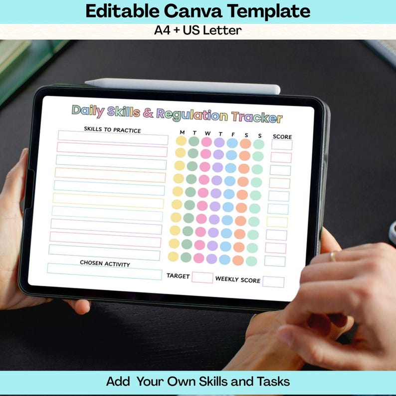 ADHD Behavior Chart for Kids Printable, Daily Regulation & Executive ...