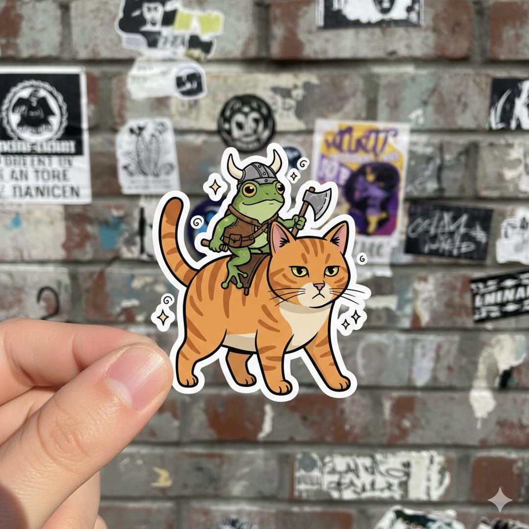 Funny Cowboy Frog Sticker, Frog Meme Gift, off to Cause A Kerfuffle ...