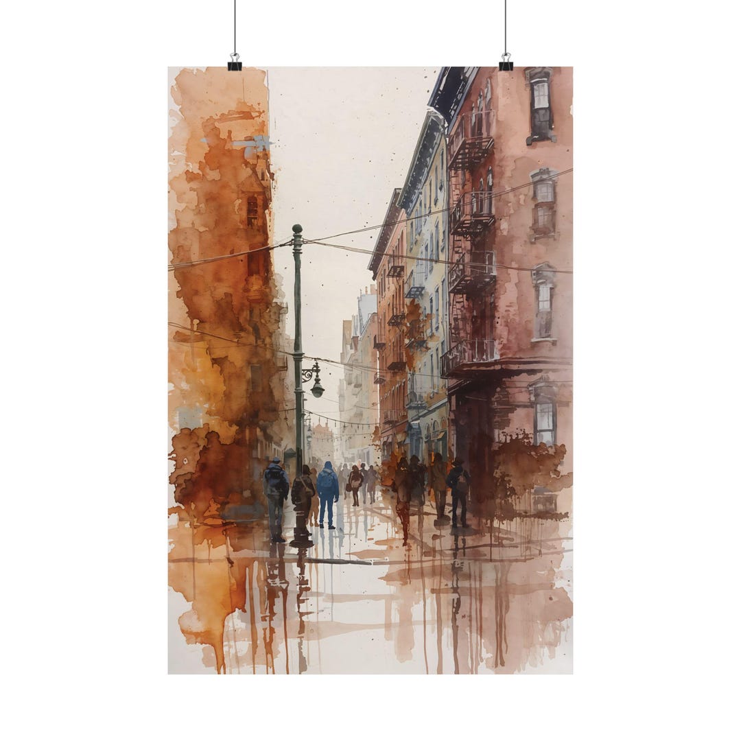 Soho Street | Watercolor Poster | New York City Wall Art | Urban ...