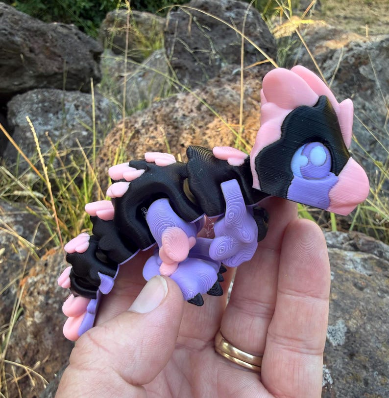 3D Printed Articulated Raptor Toy | Custom Colour Dinosaur Fidget ...