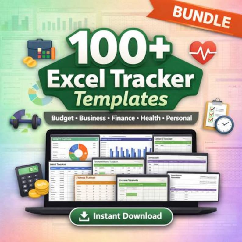 100+ Excel Tracker Templates Bundle | Budget, Business, Finance, Health ...