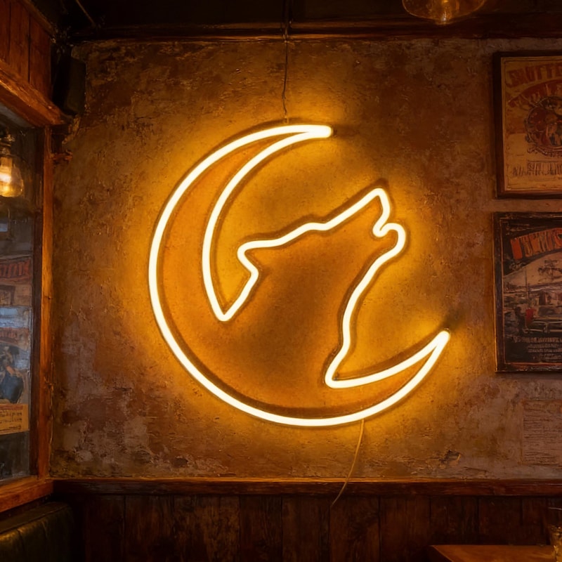 Purple Wolf Neon - Etsy