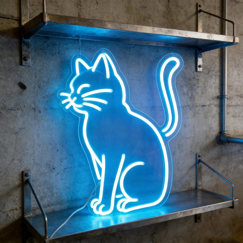 Neon Cat Light - Etsy